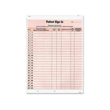 Patient Sign-in Label Forms - Letter - 8 1/2 x 11 Sheet Size - Blue ...