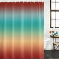 Burnt Orange Yellow Teal Ombre Shower Curtain Set - Small 36" x 72 ...