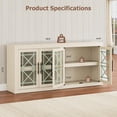 71" White Buffet Sideboard with Storage – Modern Coffee Bar Cabinet ...