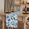 Blueberry Leaves Table Runner 13x120 Inch Watercolor Blue Purple Fruit ...