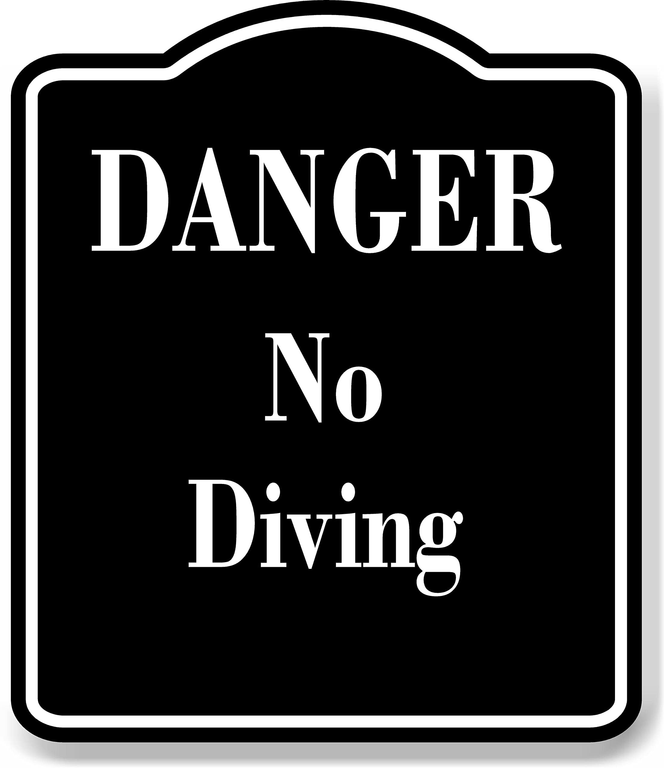 Danger No Diving BLACK Aluminum Composite Sign - Walmart.com