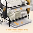 Dish Drying Rack - 2 Tier Dish Rack with Drain Spout, Rust Resistant ...