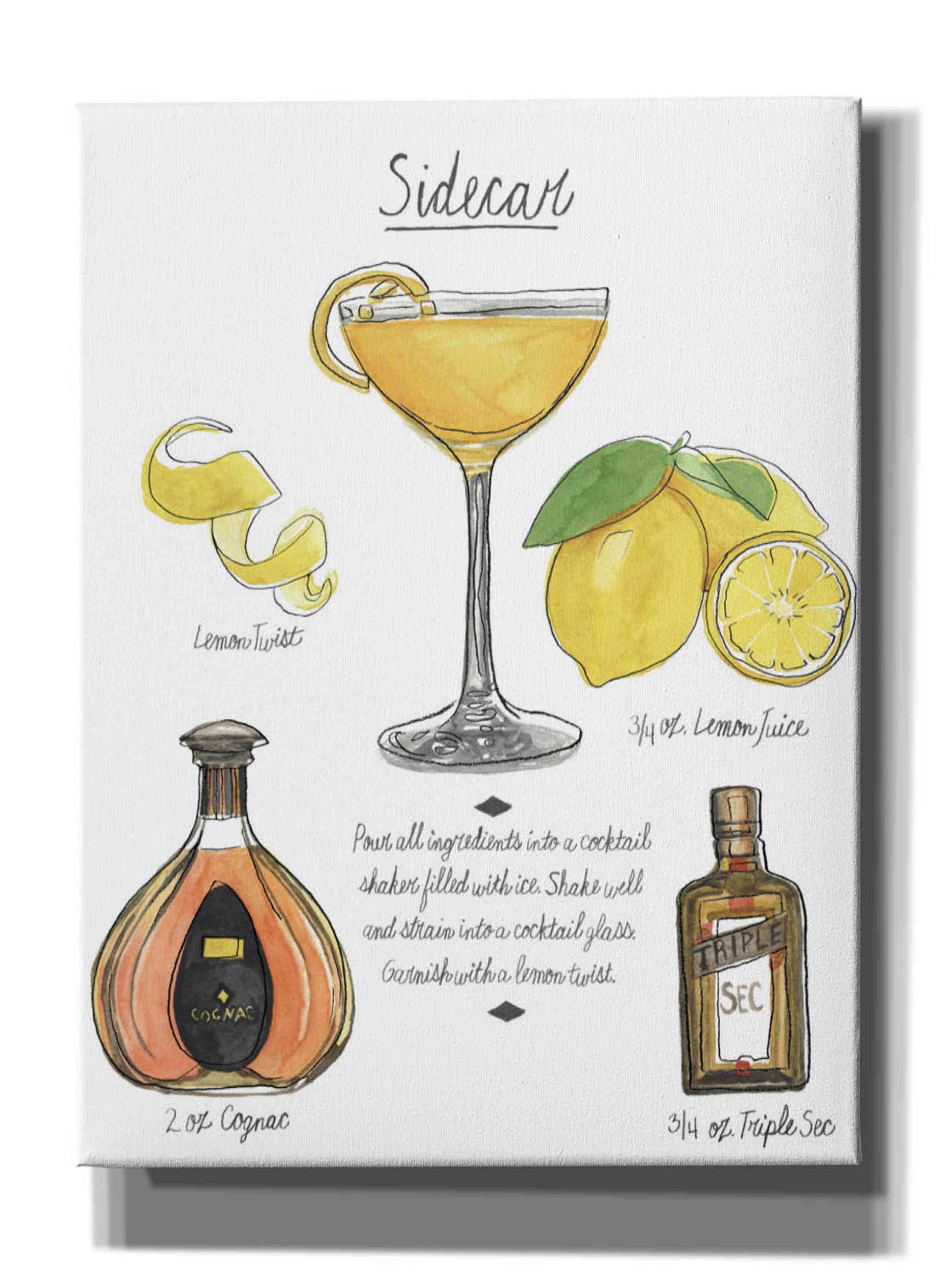 Epic Graffiti 'Classic Cocktail-Sidecar' by Naomi McCavitt, Canvas Wall ...