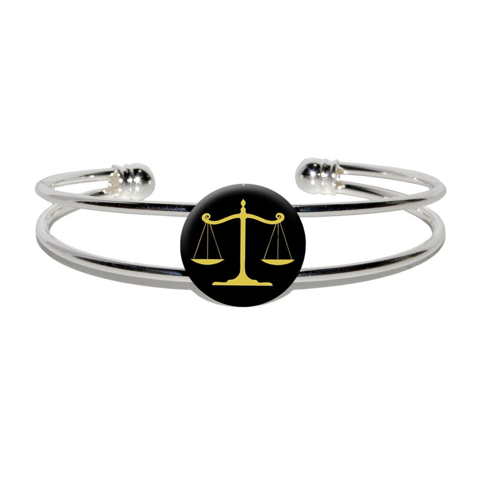 Balanced Scales of Justice Symbol Legal Lawyer Gold and Black Silver ...