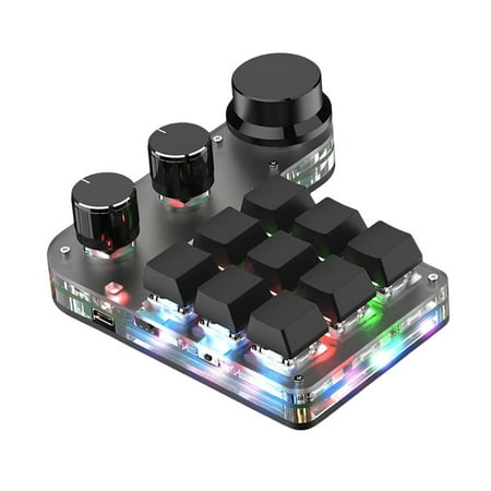 Mini Keyboard Mechanical Keyboard RGB 3 Volume Knobs for Audio Gaming ...