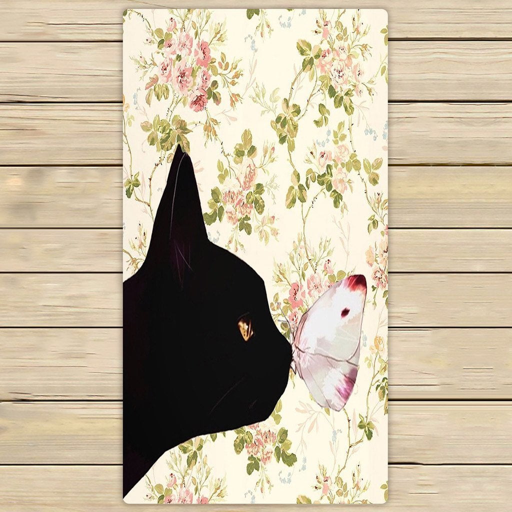 Click here for Gckg Cat And The Butterfly In Floral Pattern Towel... prices