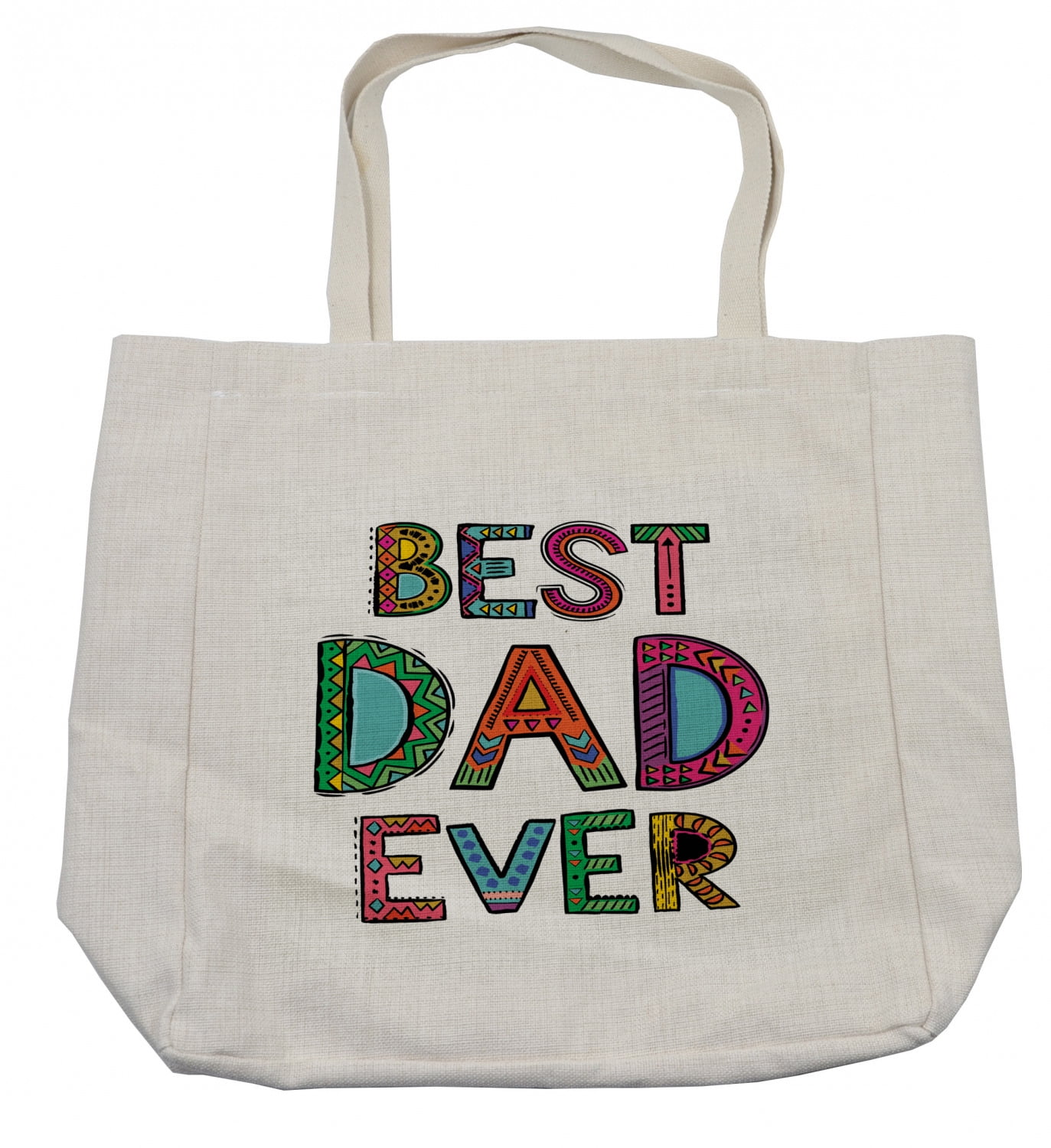 Saying Shopping Bag, Happy Fathers Day Themed Best Dad Ever Wording ...