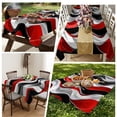 Abstract Red Black Distort Striped Table Cloth 60x60in, Waterproof ...