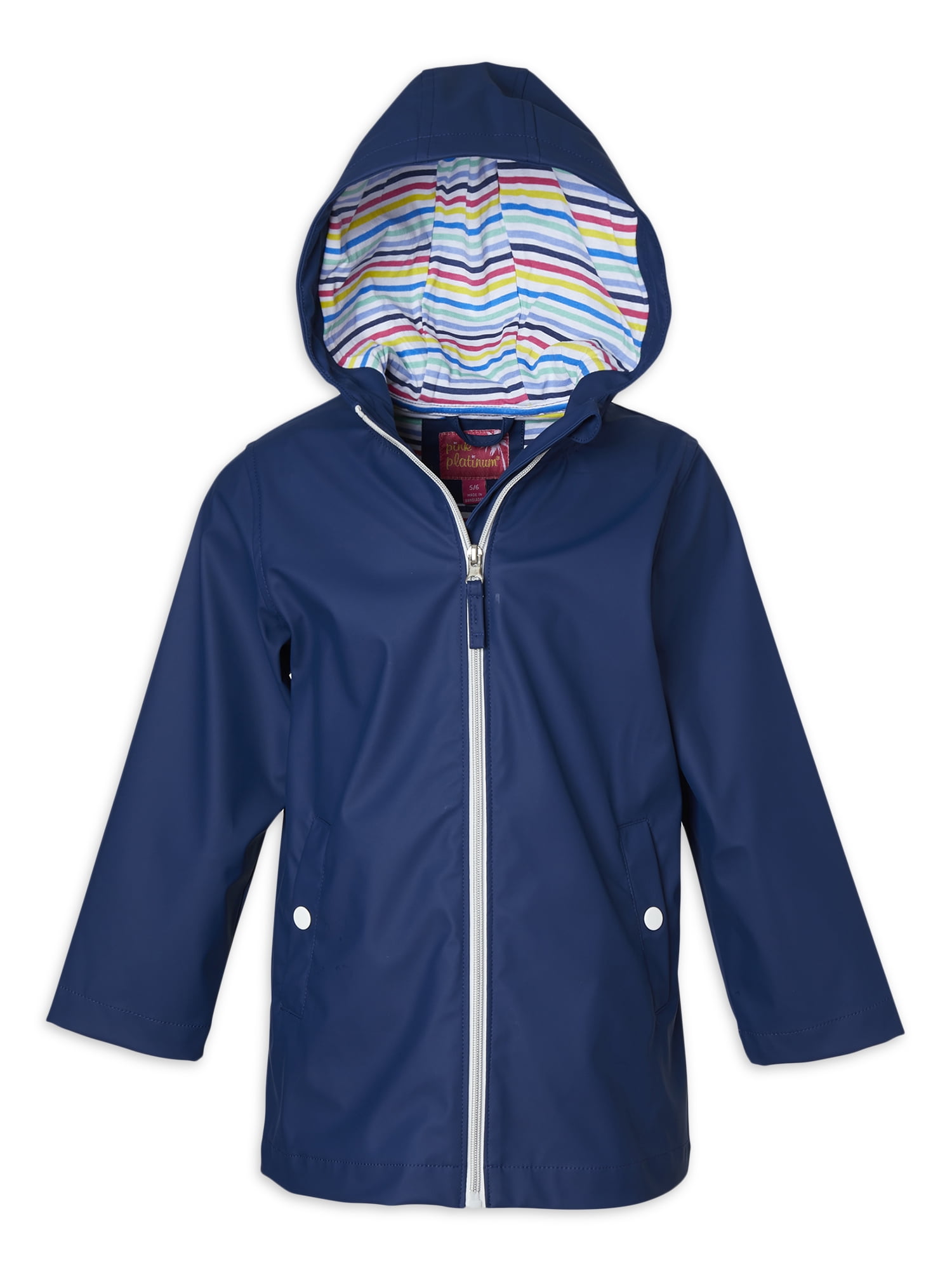 Pink Platinum Girls Full Zip Hooded Rain Jacket, Sizes 4-16 - Walmart.com