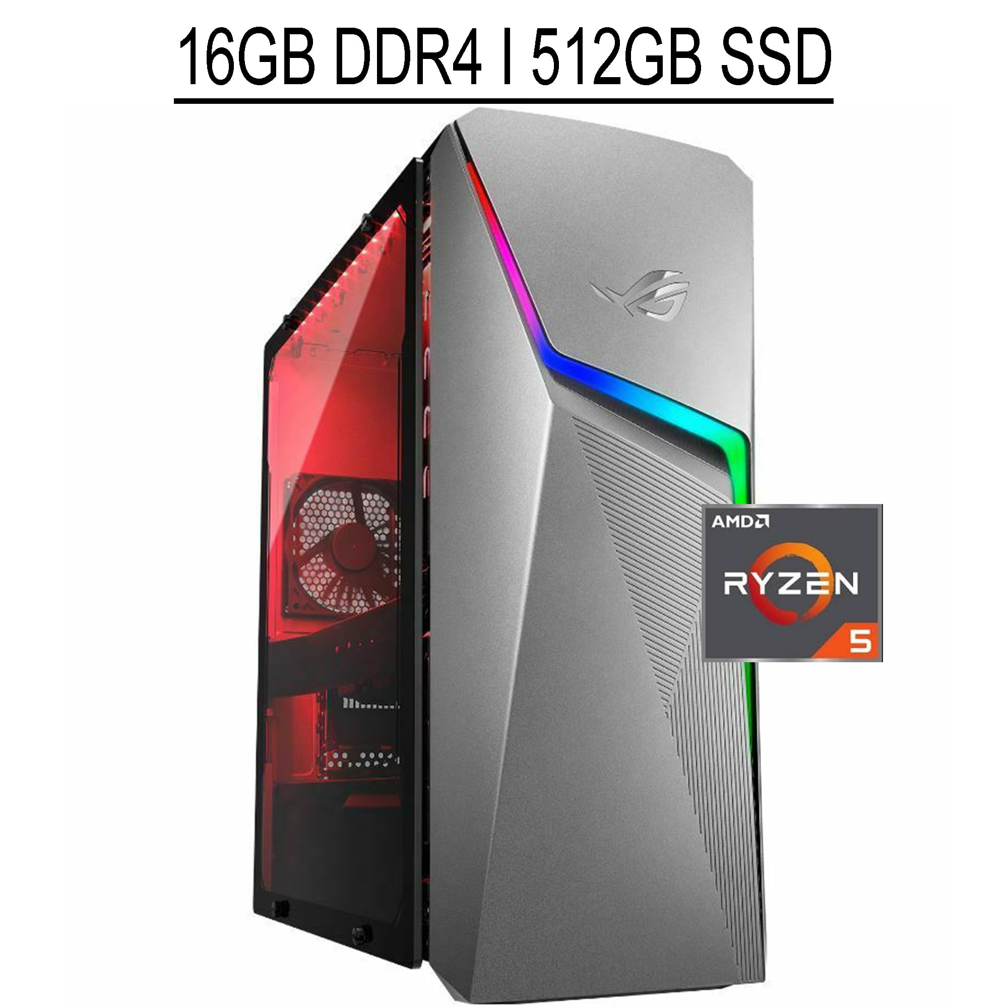 Asus ROG Strix Gaming Desktop Computer AMD Quad-Core Ryzen 5 3400G 16GB ...