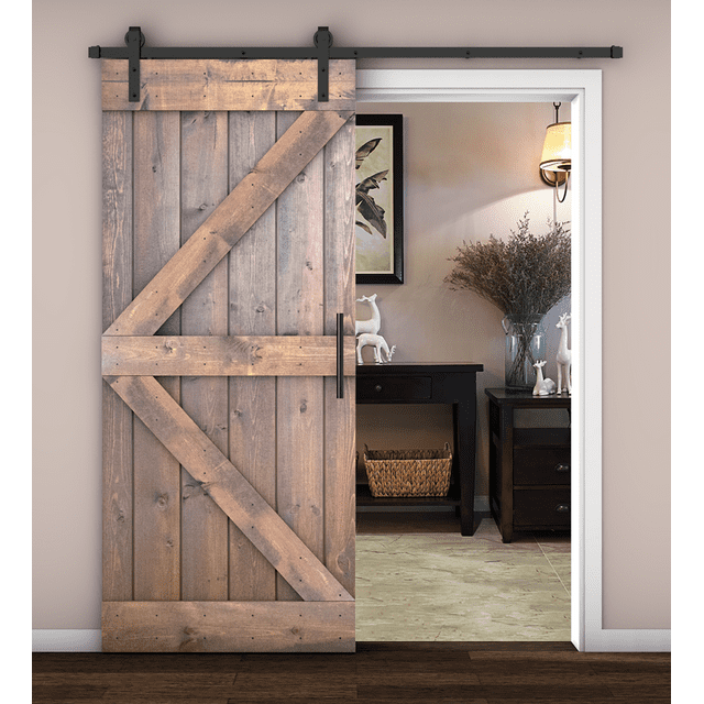 Essencaliy 36in x84in Solid Wood Barn Door, Made-in-USA Farmhouse ...