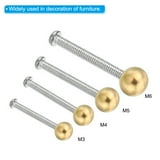Uxcell M5*0.8 Thread Cap Nuts Knob 15 Pack Brass Ball Lamp Decoration ...