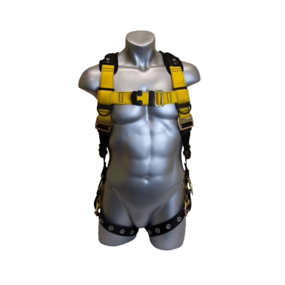 Guardian Fall Protection 37113 Full Body Harness, Black/Yellow ...