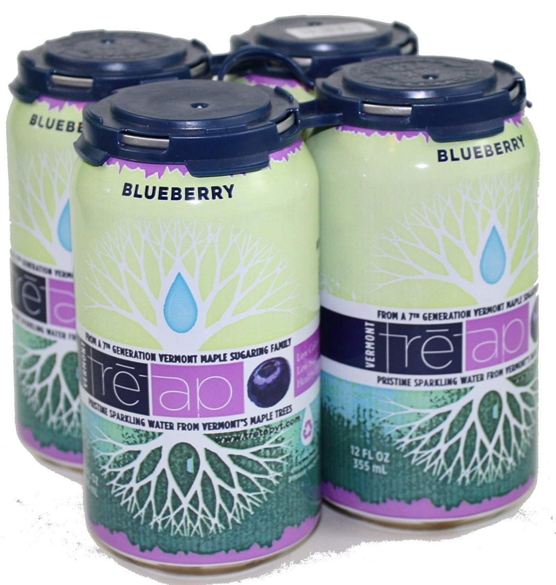 TRETAP: Blueberry Sparkling Water 4 Pack, 48 fl oz - Walmart.com