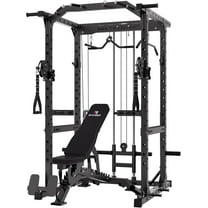 RitKeep Fitness M10 Power Cage with Pulley System and Adjustable Bench ...