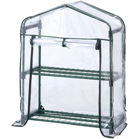 2 Tier Greenhouse Staging and Shelving Racks, Grow House Plant Stand ...