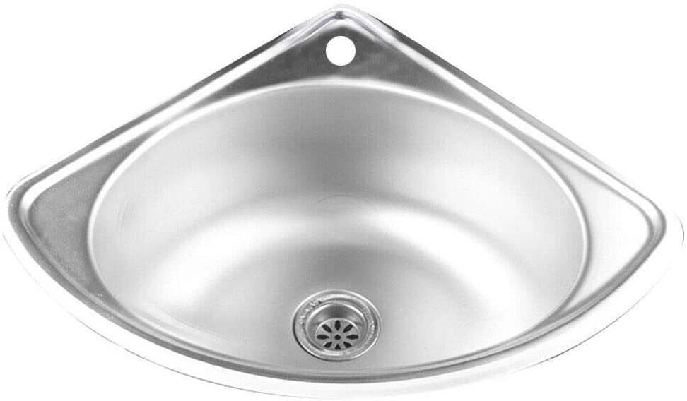 Buy Corner Basin Sink Stainless Steel Wall-Mounted Single Bowl Sink ...