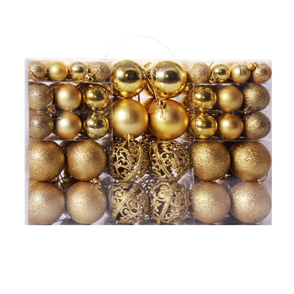100pcs Christmas Tree Balls Shatterproof Christmas Ball Ornaments Set