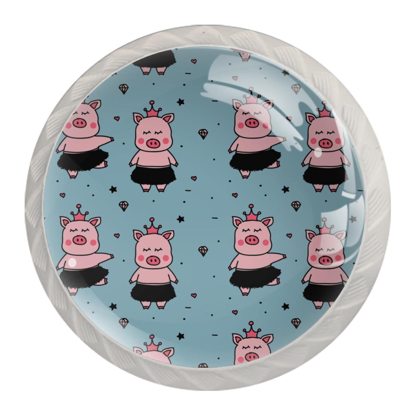 4 Pcs Hawaiian Dance Crown Pig Knobs for Kitchen Cabinet Cupboard ...