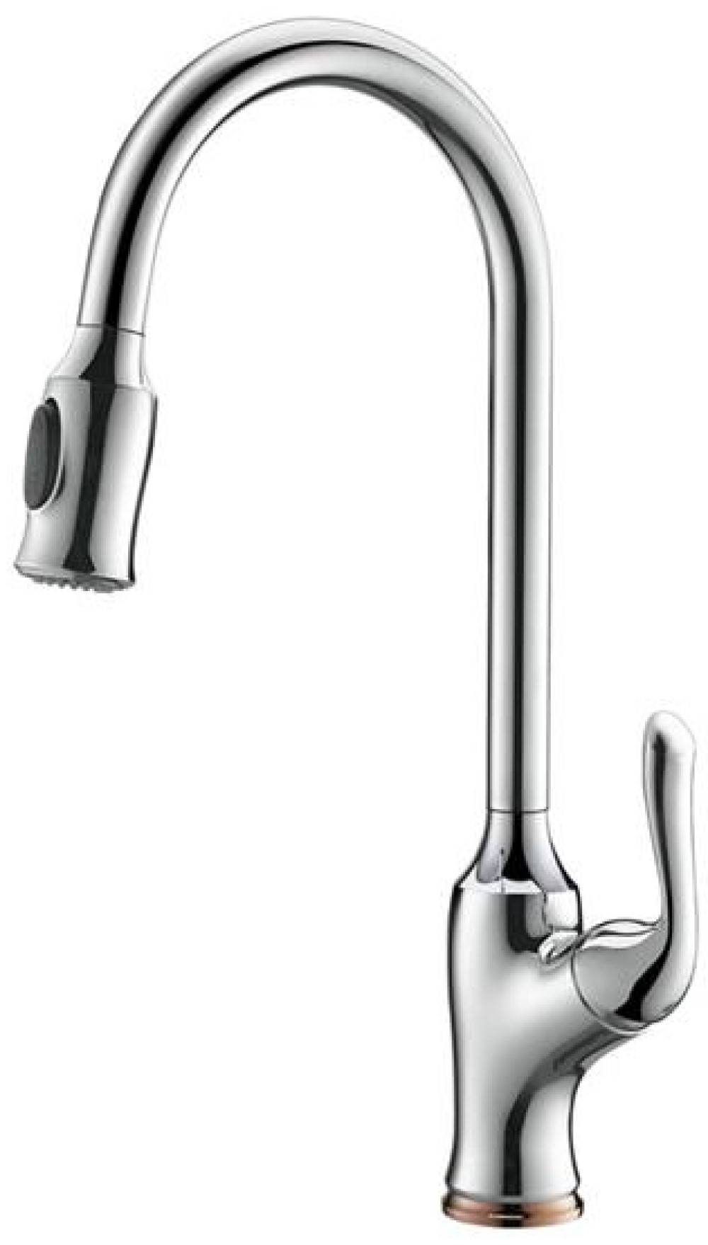 O'force Pull-Down Kitchen Sink Faucet Copper Mixer Tap Pull-out Silver ...