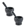 2 Pcs Stoneâ Imitation PP Mortar and Pestle Set, Manual Spice Grinder ...
