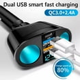 Dual Usb Dc Led Car Cigarette Lighter Adapter Charger 12v 2 Way Socket