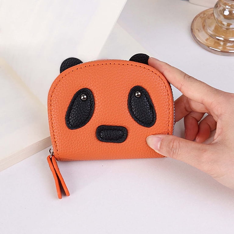SHURUIMA Panda Shape PU Coin Purse, Zipper Card Holder Mini Wallet with ...