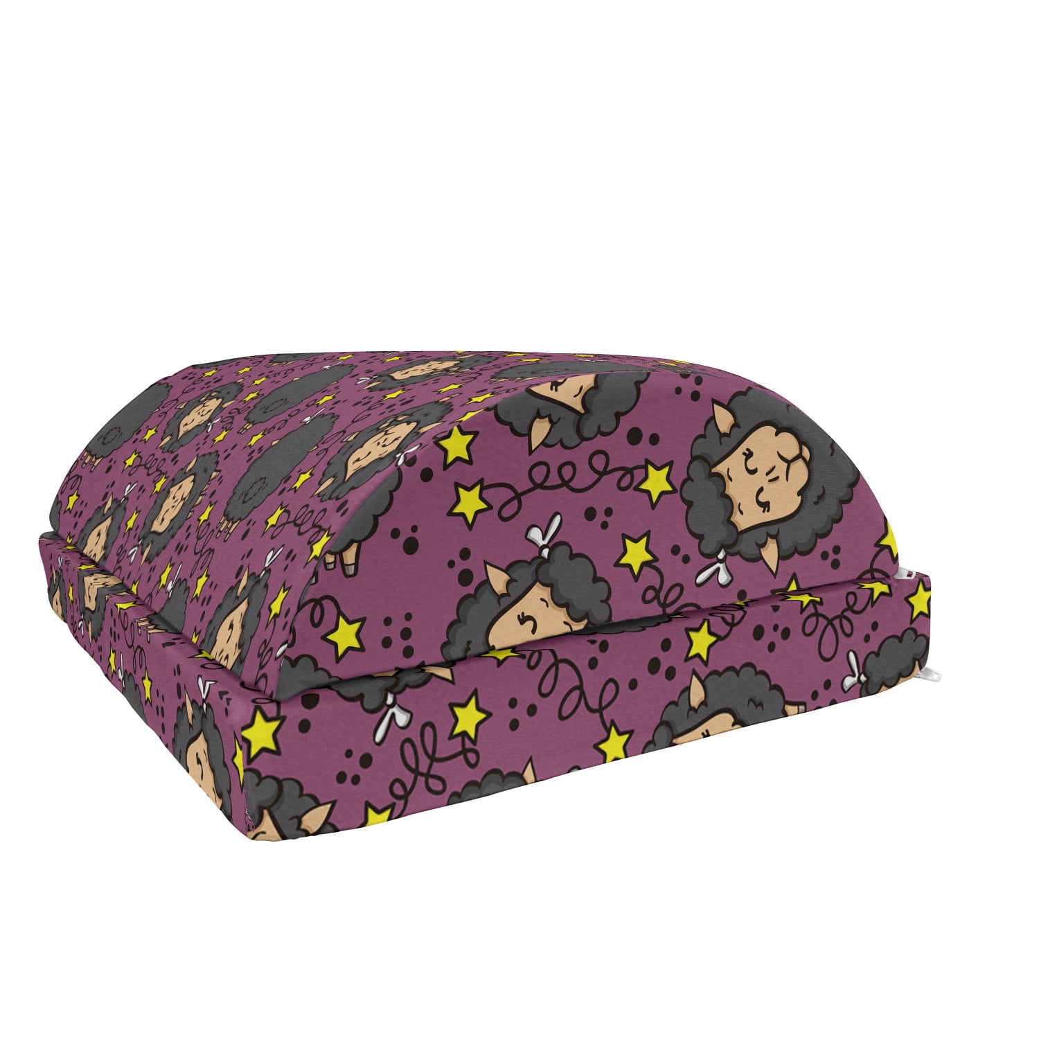 Sheep Foot Rest, Cheerful Pattern with Funny Cartoon Style Sheep ...