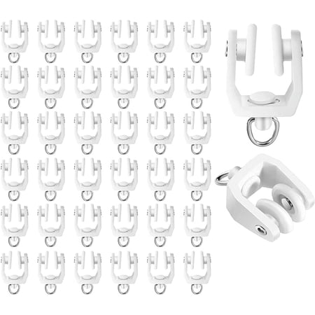 50 Pack Curtain Track Rollers, Ceiling Curtain Track, Flexible Bendable ...