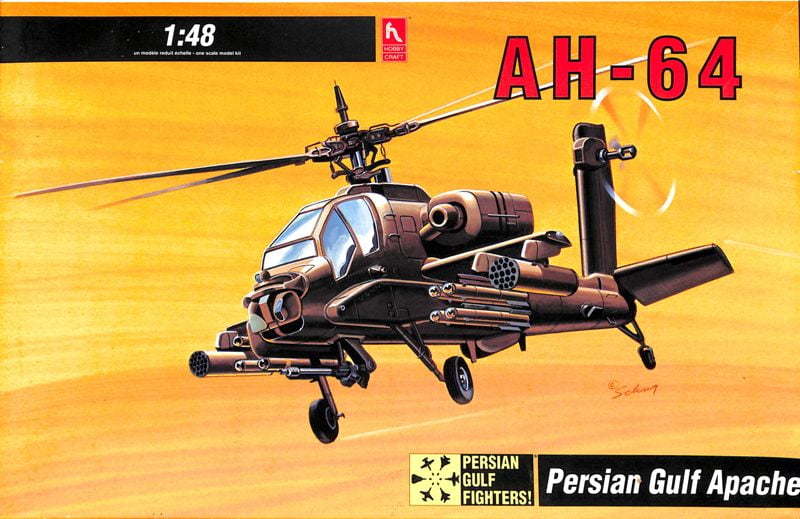 Hobby Craft 1:48 AH-64 Persian Gulf Apache Plastic Helicopter Model Kit ...