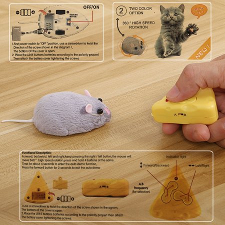 Wireless Electronic Remote Control Rat Plush RC Mouse Toy Hot Flocking ...