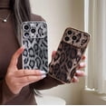 Leopard Cheetah Print Plating Side Camera Len Protection Phone Case for ...