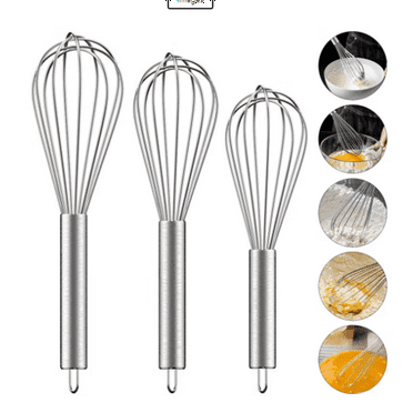 ReaNea Gold Whisk Set of 3 Stainless Steel 8" 10" 12" Beater Wire ...