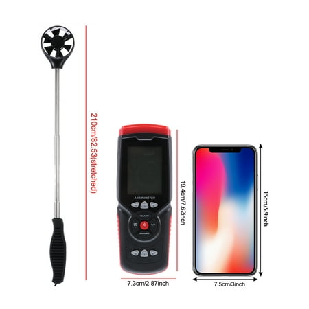 Multifunctional Anemometer Digital LCD Backlight Display Wind Speed ...
