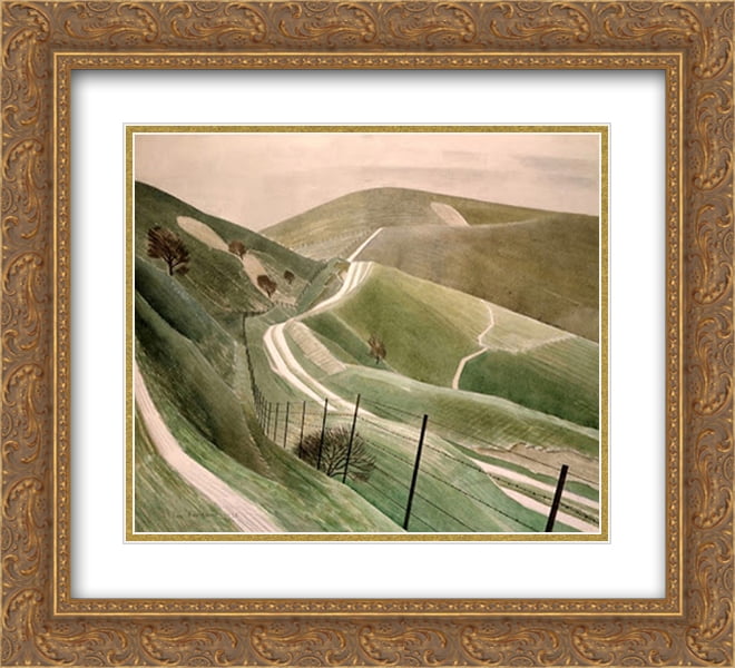 Eric Ravilious 2x Matted 24x20 Gold Ornate Framed Art Print 'Chalk ...