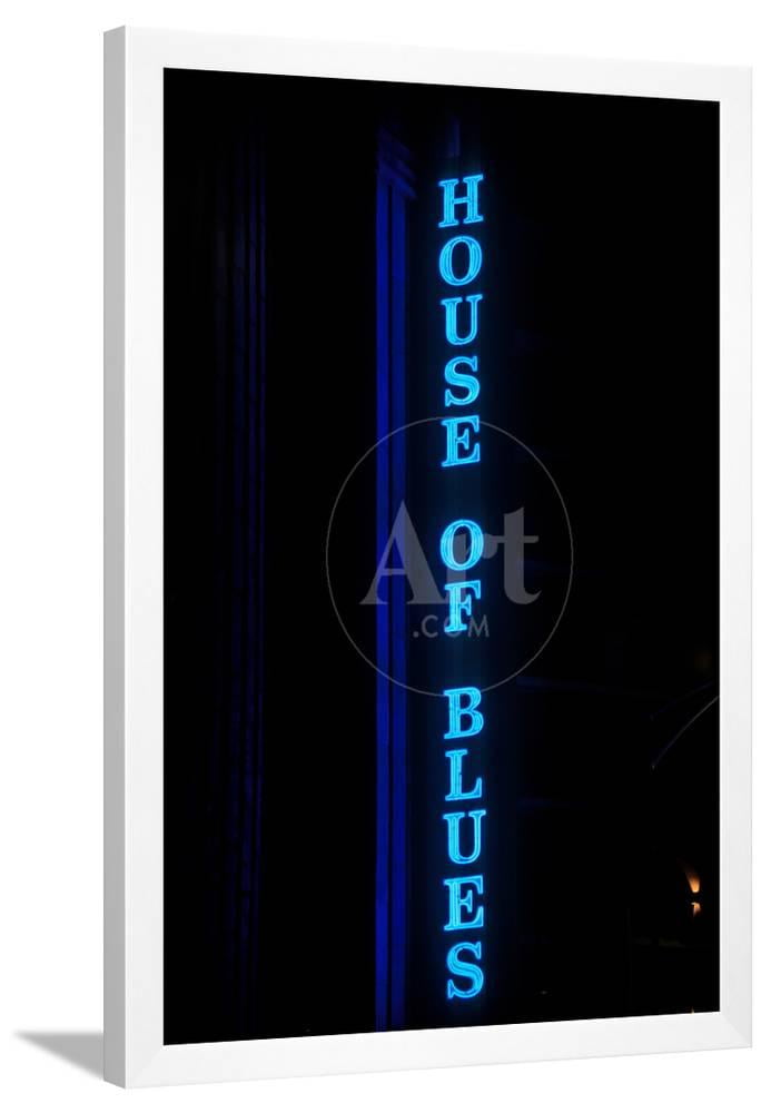 House of Blues Neon Sign, Chicago, Illinois, Framed Art Print Wall Art ...