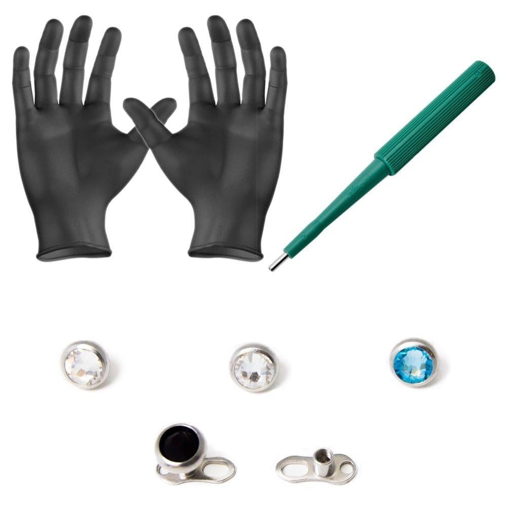 Piercing Kit Dermal Anchors tops Dermal Bases Puncher and Gloves 8 ...