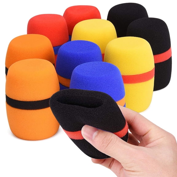 10 Pcs Lapel Mic Windscreen Foam Microphone Covers for Headset Mics ...