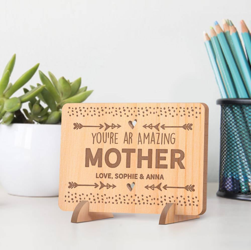 Personalized You Are an Amazing Mother Wooden Mother's Day Gift Card ...
