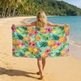 Beach Towel Bag 2 in 1 Lemon Orange Pineapple Bath Pool Towels Backpack ...