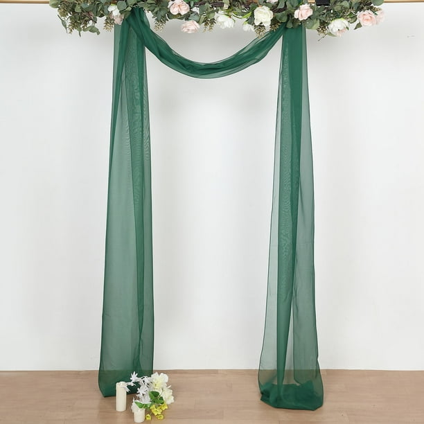Efavormart 18Ft Hunter Emerald Green Sheer Organza Curtain Panels ...