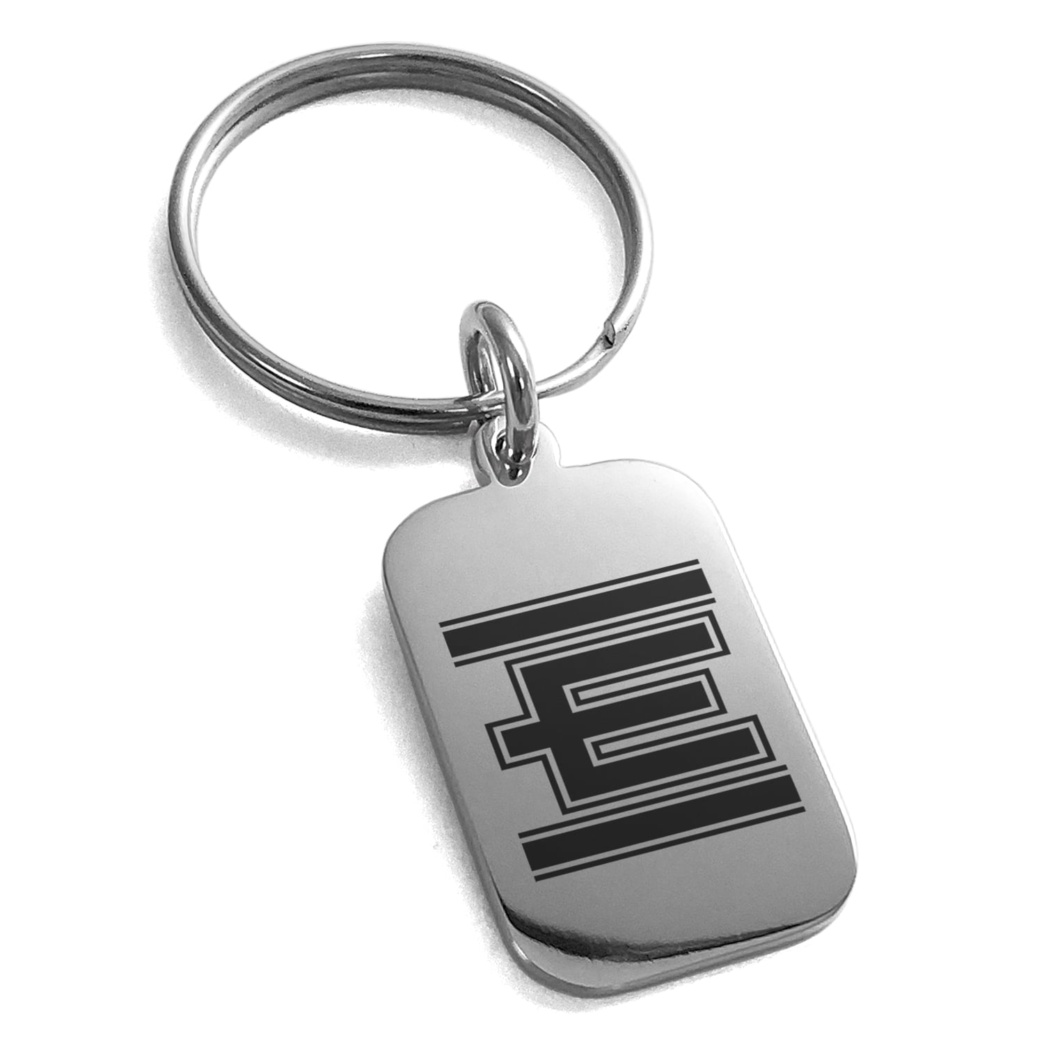 Stainless Steel Letter E Initial Empire Monogram Engraved Small ...