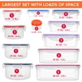 Large Food Storage Set 526OZ, Airtight Leak Proof Stackable, 85OZ to ...