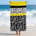 Black Yellow 2-in-1 Beach Towel Backpack,Quick Dry Beach Towel Blanket ...