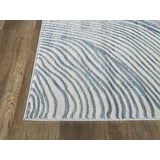 Abani Vista Collection Modern 3' x 5' Blue and White Modern Wave Area ...