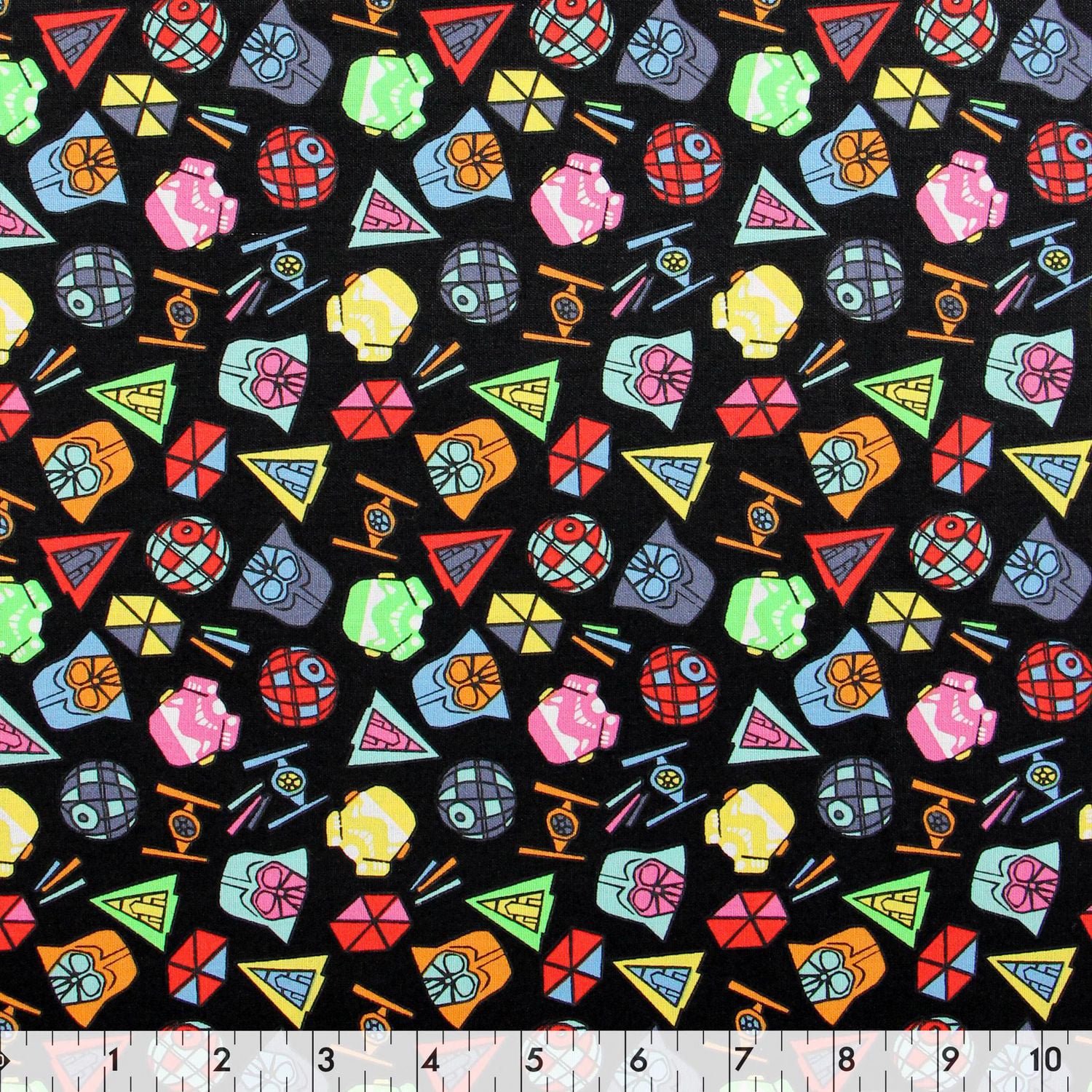 Click here for Fabric Creations Black With Bright Star Wars Icons... prices