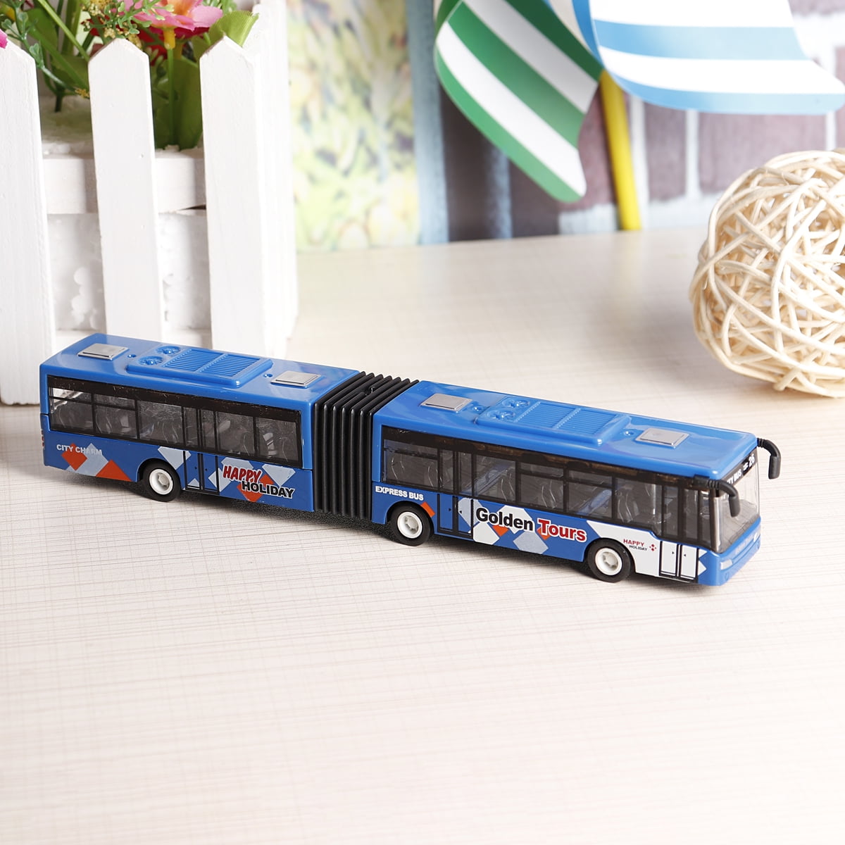 Blue/Red/Green 1:64 18cm Baby Pull Back Shuttle Bus Diecast Model ...