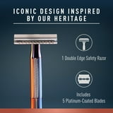 King C. Gillette Men's Double Edge Safety Razor with 5 Double Edge ...