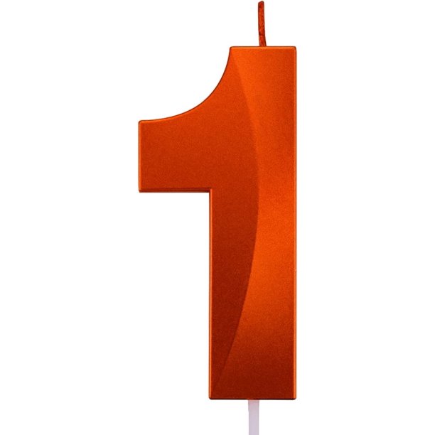 M Size 2.76inches Red 1 Birthday Number Candles, 3D Shape Glitter 1 ...