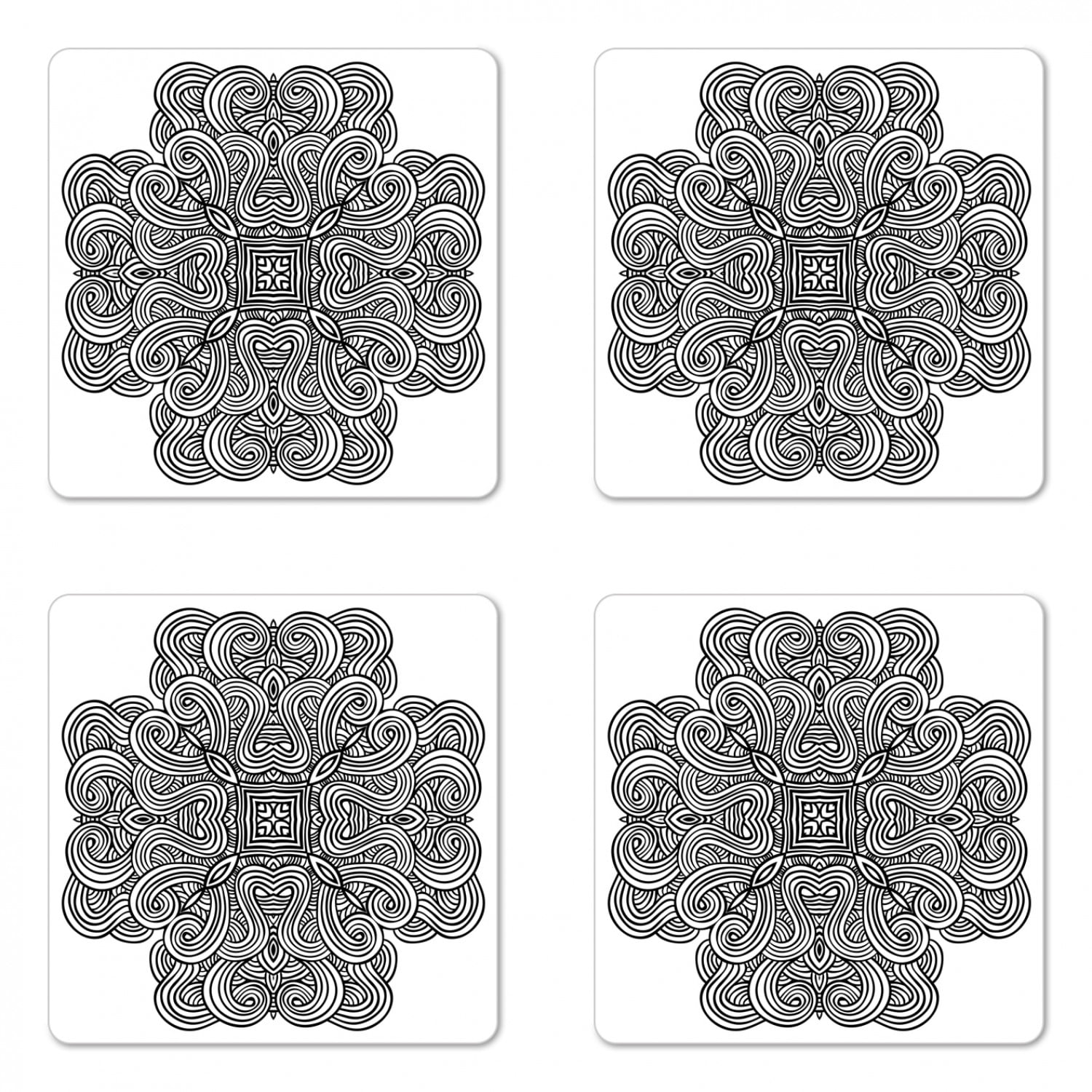 Celtic Coaster Set of 4, Mediaeval Celtic Rotary Heraldic Design with ...